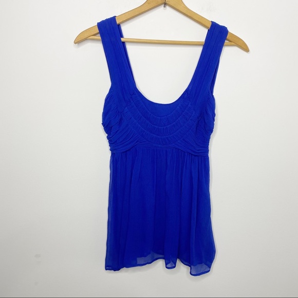 Magaschoni | Tops | Magaschoni Blue Silk Sleeveless Blouse | Poshmark